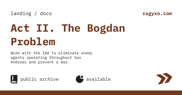 Act II. The Bogdan Problem